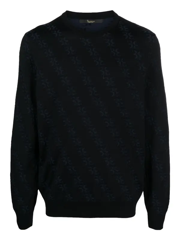 BILLIONAIRE Monogram-jacquard Knitted Jumper - Black
