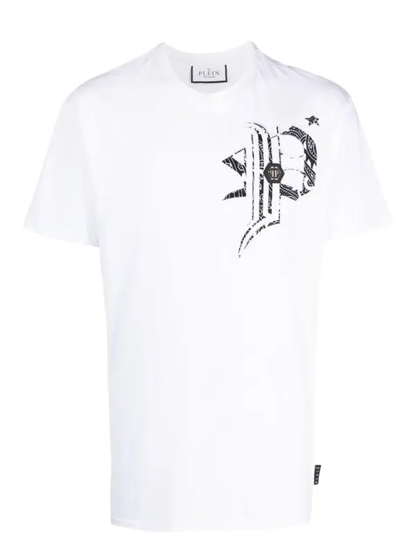Philipp Plein Ss Gothic Plein Round-neck T-shirt - White