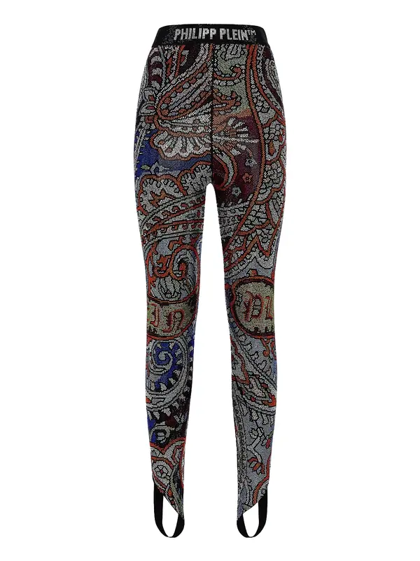 Philipp Plein Paisley Rhinestone-embellished Leggings - Multicolour