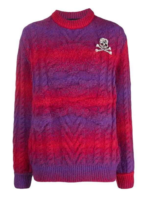 Philipp Plein Two-tone Knitted Jumper - Red