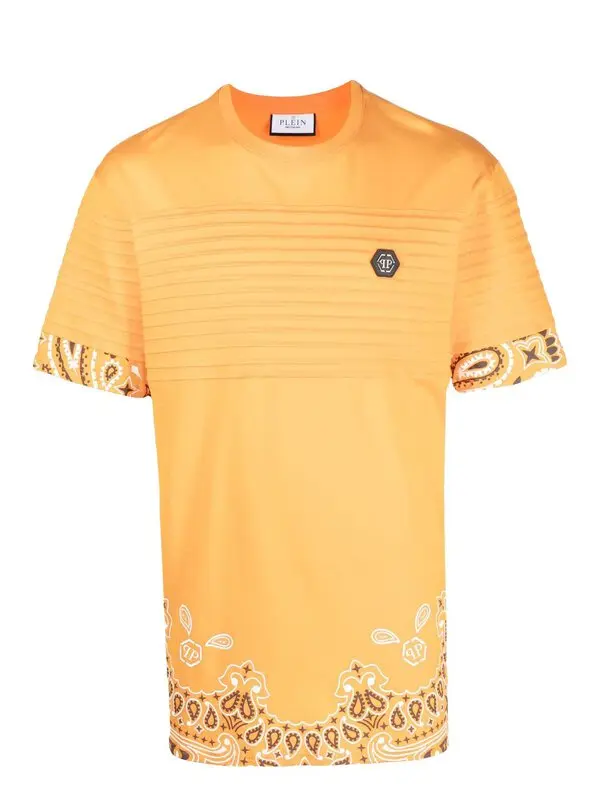 Philipp Plein Bandana-print Short-sleeve T-shirt - Orange
