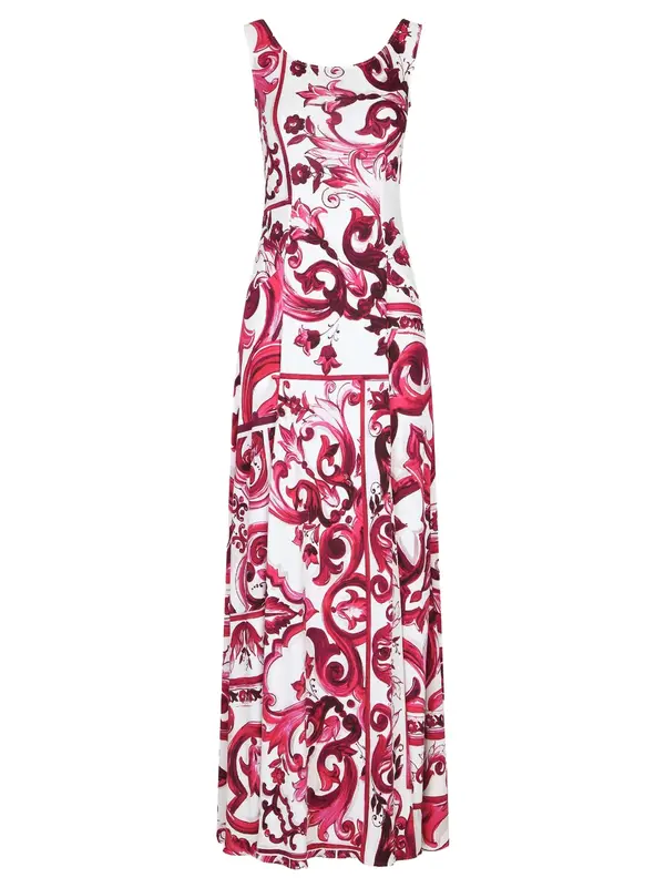Dolce & Gabbana Graphic-print Sleeveless Maxi Dress - Red