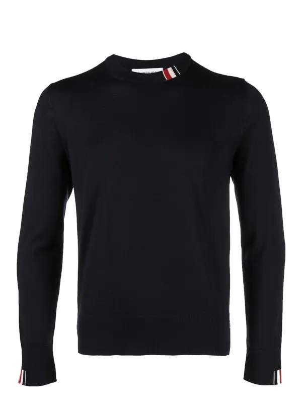 Thom Browne Jersey Stitch Crew Neck Jumper - Blue