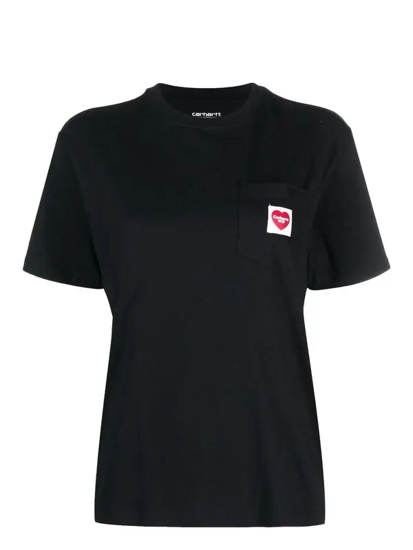 Carhartt Work In Progress Logo-patch Organic Cotton T-shirt - Black