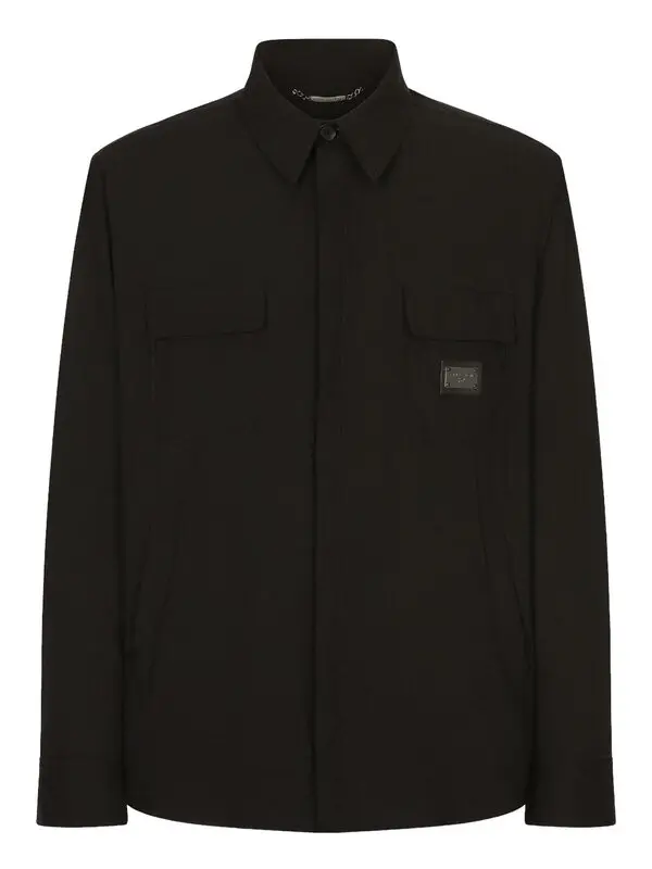 Dolce & Gabbana Logo-plaque Long-sleeve Shirt - Black