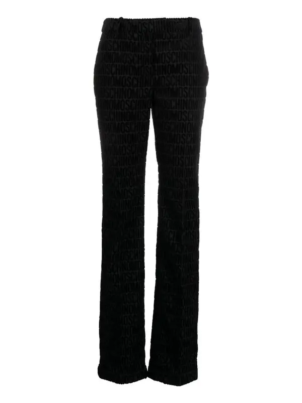 Moschino Monogram Print Tailored Trousers - Black
