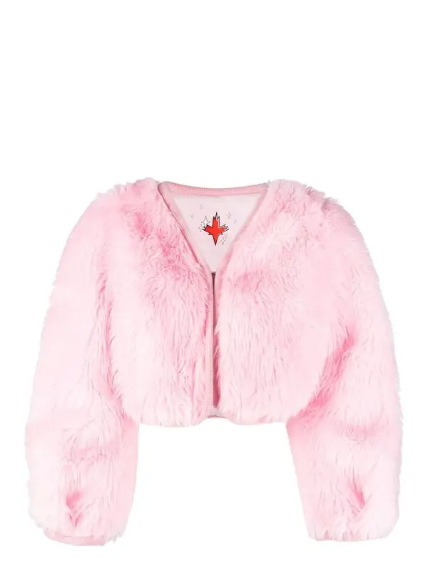 Dsquared2 Faux Fur Cropped Jacket - Pink