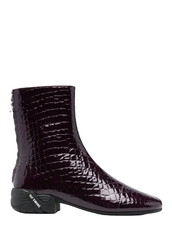 Raf Simons Solaris Mock-croc Ankle Boots - Red