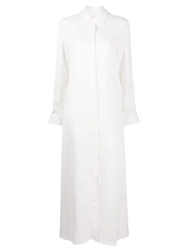 TWP Long-sleeve Maxi Shirt Dress - White