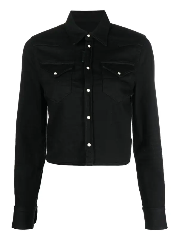 Dsquared2 Cropped Denim Shirt - Black