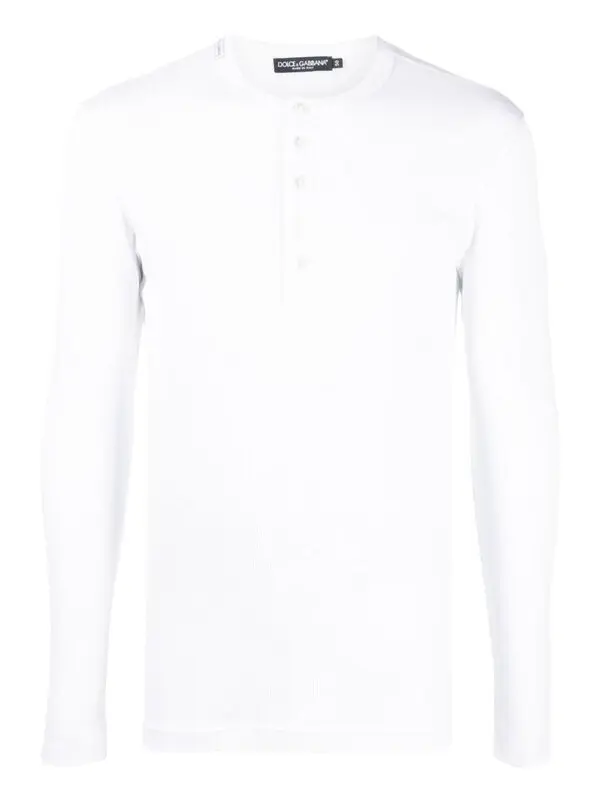 Dolce & Gabbana Long-sleeve Henley T-shirt - White