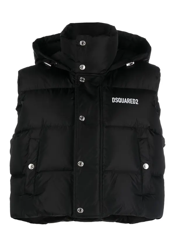 Dsquared2 Logo-print Cropped Gilet - Black