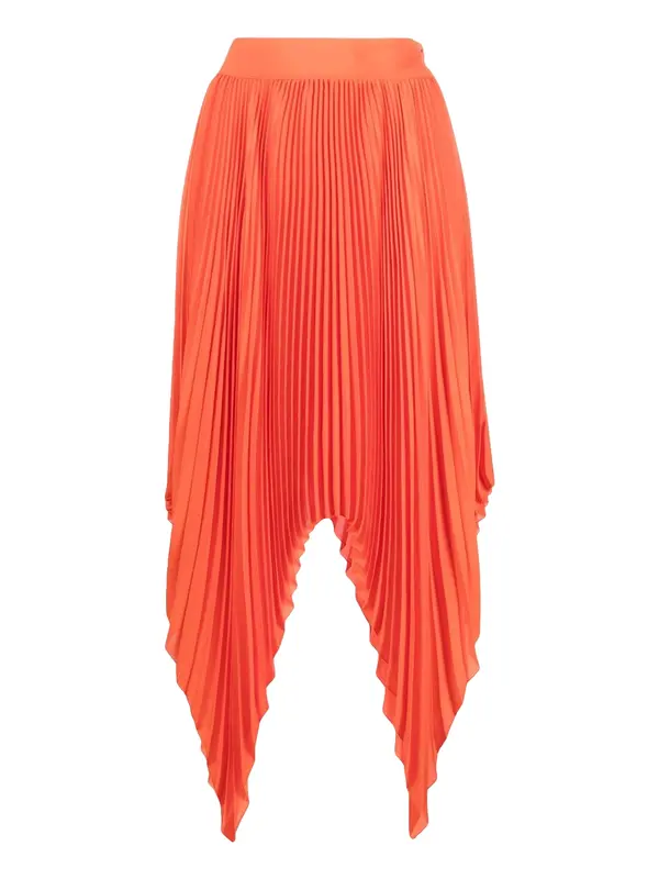 STYLAND Asymmetric Pleated Skirt - Orange