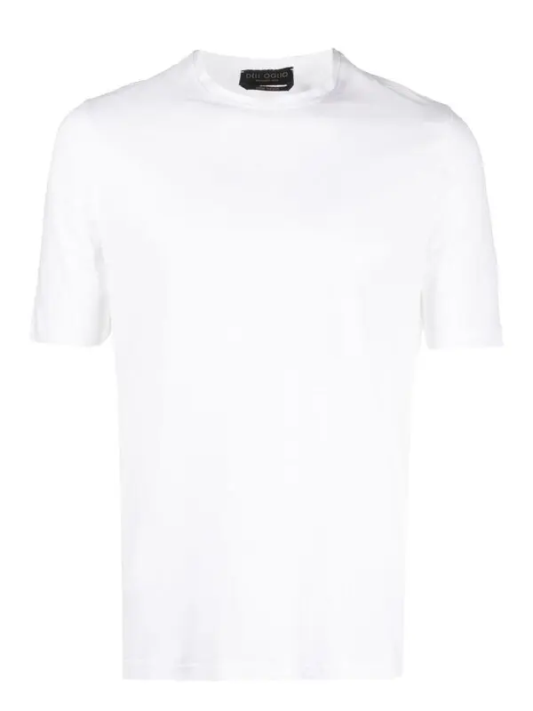 DELL'OGLIO Round-neck Cotton T-shirt - White