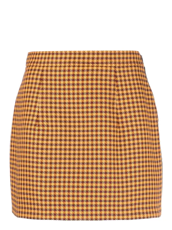 Marni Check Pattern Miniskirt - Orange