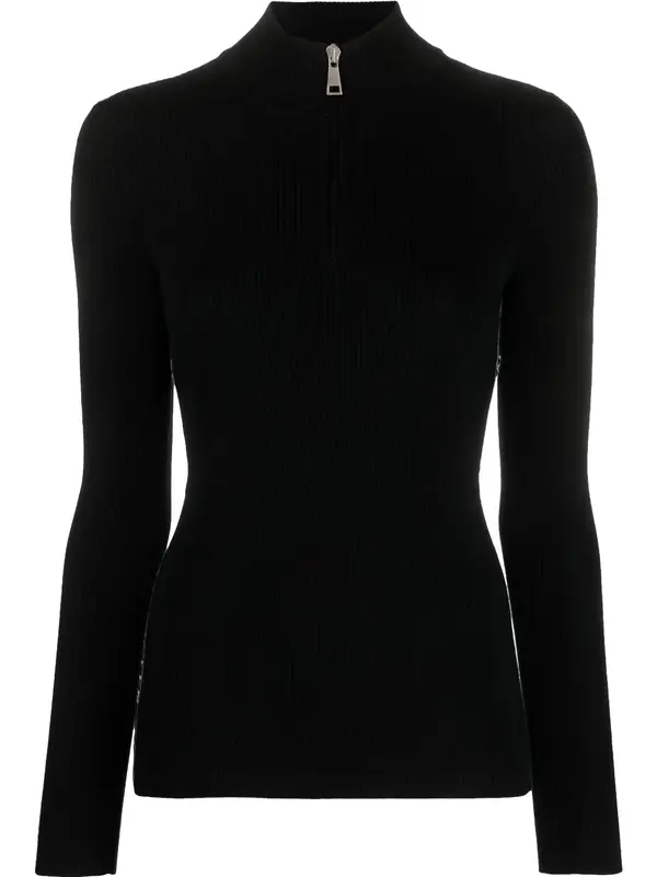 Moncler Ribbed Wool Sweater - Black