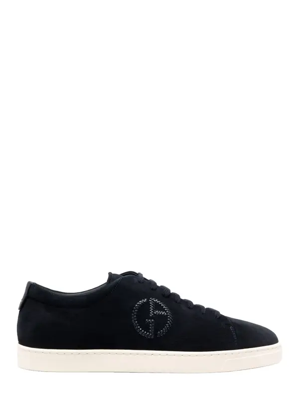 Giorgio Armani Logo-embossed Low-top Sneakers - Blue