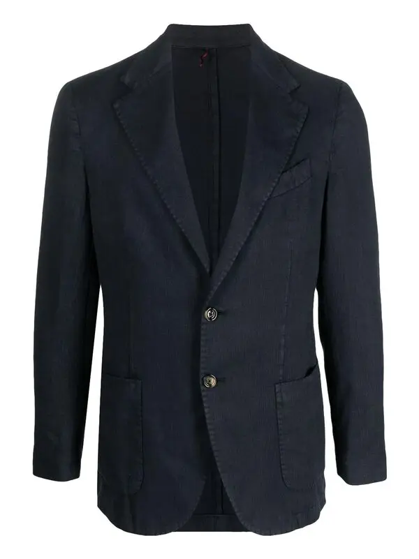 DELL'OGLIO Notched-collar Single-breasted Blazer - Blue