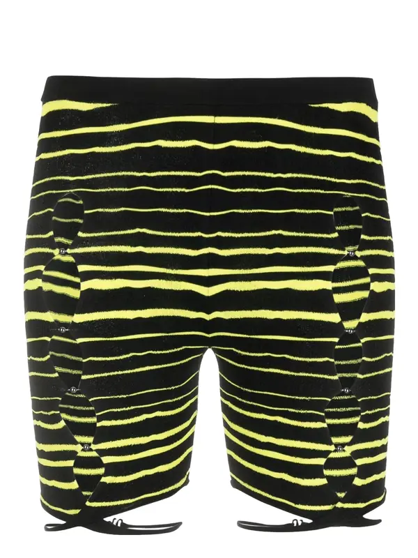 RUI Striped Cut-out Shorts - Black