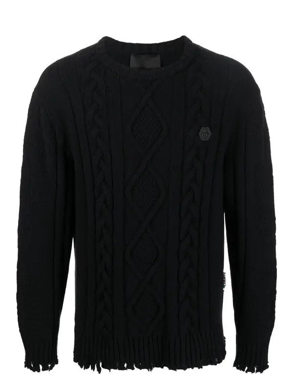 Philipp Plein Cable-knit Jumper - Black