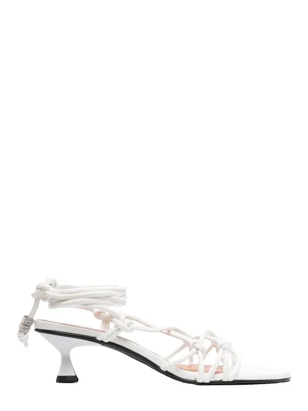 GANNI Knot-detail Sandals - White