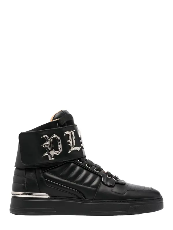 Philipp Plein Gothic-plaque High-top Sneakers - Black