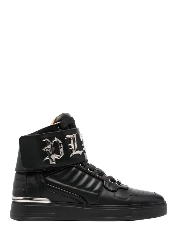 Philipp Plein Gothic-plaque High-top Sneakers - Black