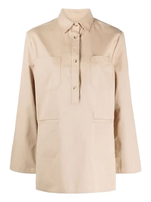 TOTEME Long-sleeve Twill Shirt - Neutrals