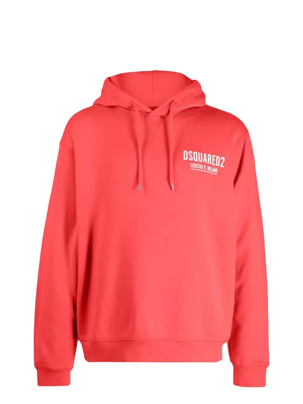 Dsquared2 Cotton Logo Hoodie - Red