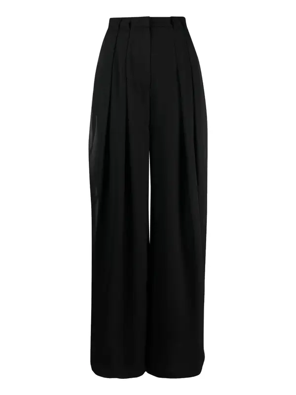 MONOT High-waist Wide-leg Trousers - Black