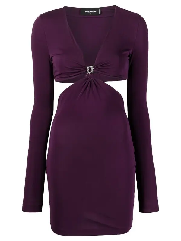Dsquared2 Cut-out Mini Dress - Purple