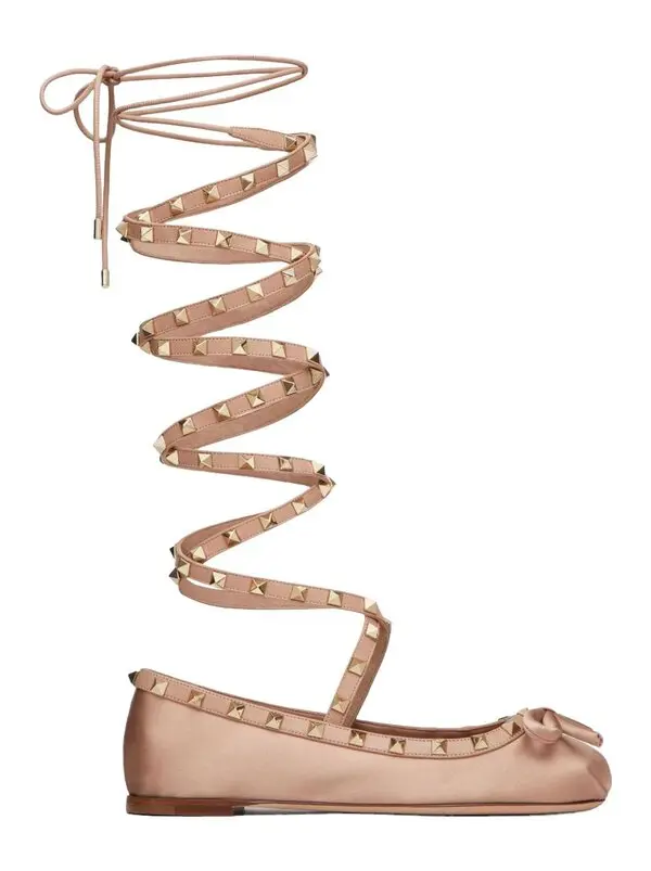 Valentino Garavani Rockstud Ballerina Flats - Pink