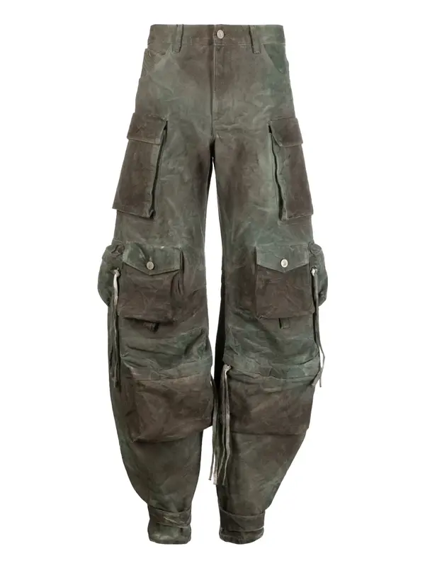 Attico Camouflage Cargo Jeans - Green