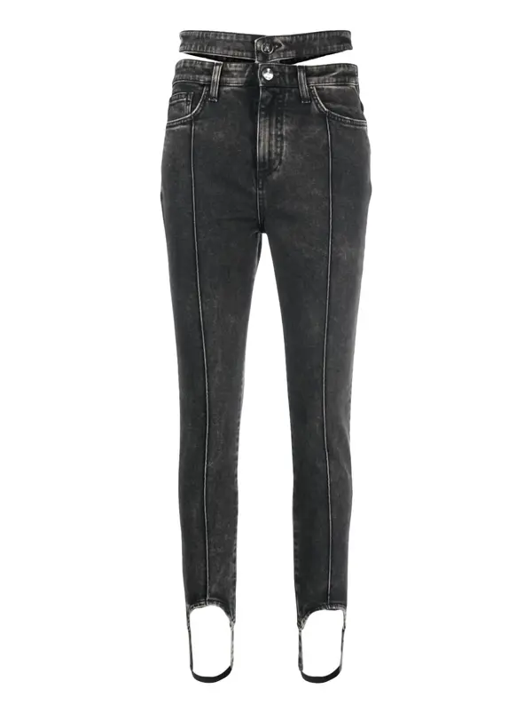 ANDREĀDAMO Cut-out Skinny Jeans - Black