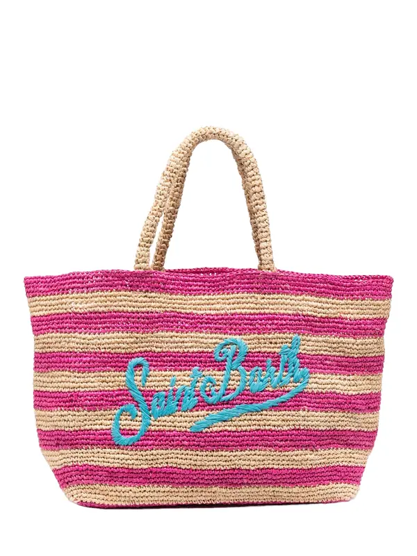 MC2 SAINT BARTH Woven Raffia Tote Bag - Neutrals