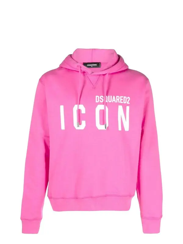 Dsquared2 Icon Print Cotton Hoodie - Pink