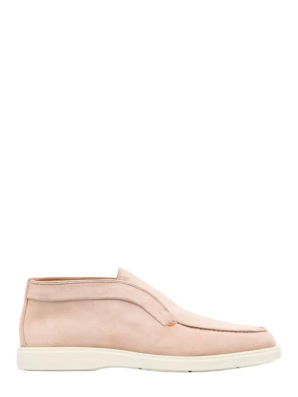 Santoni Almond-toe Suede Boots - Neutrals