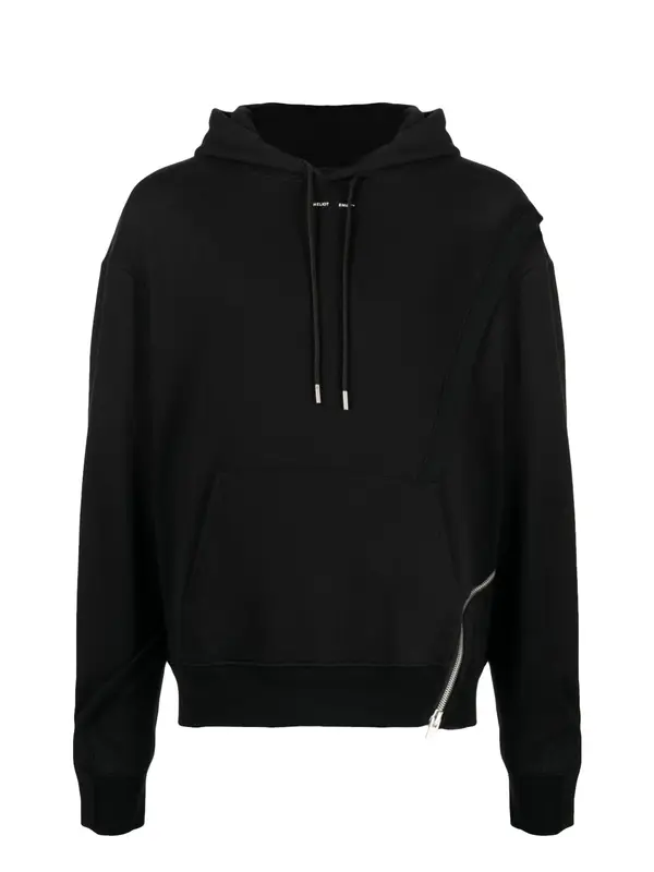 HELIOT EMIL Zipped Organic Cotton Hoodie - Black