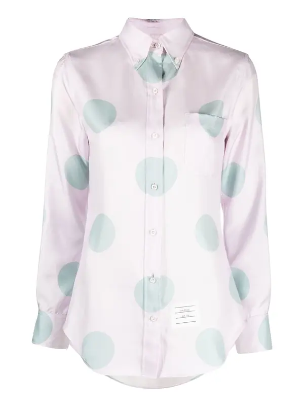 Thom Browne Polka-dot Silk Shirt - Pink