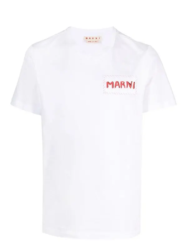 Marni Logo-patch Cotton T-shirt - White