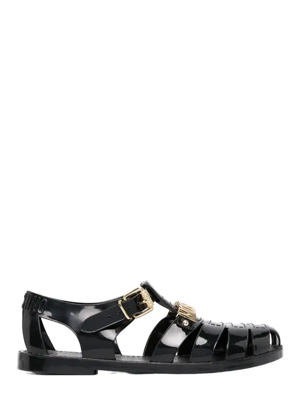 Moschino Logo-plaque Sandals - Black