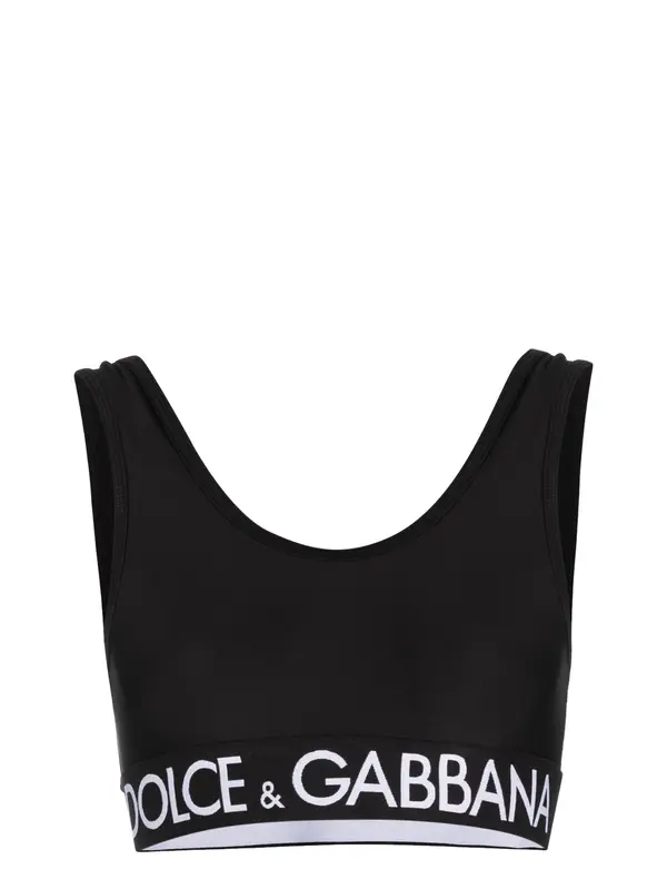 Dolce & Gabbana Logo-underband Sports Bra - Black