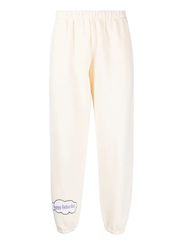 Natasha Zinko Happy Saturday Cotton Track Pants - Neutrals