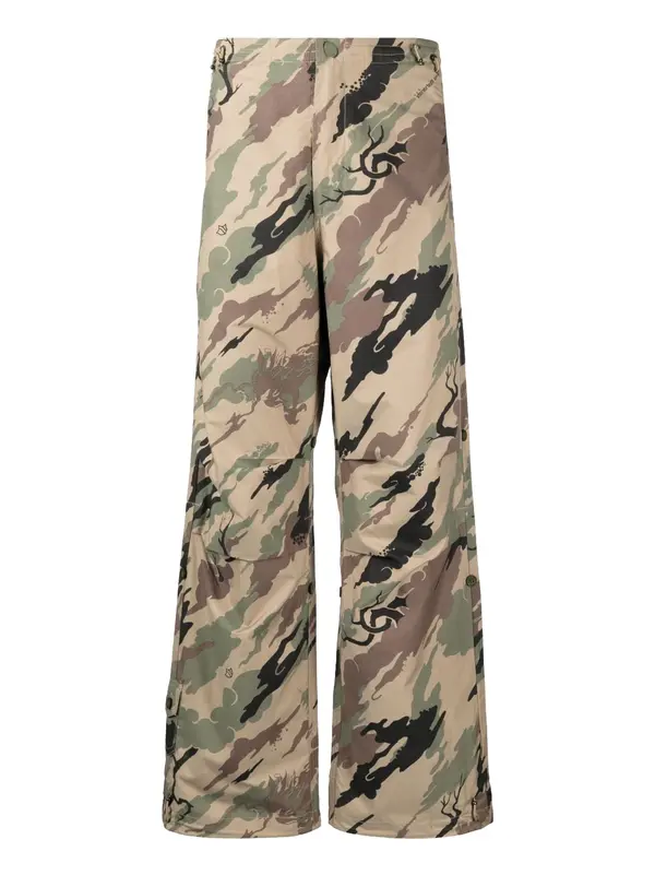 MAHARISHI Bonsai Forest-print Trousers - Brown