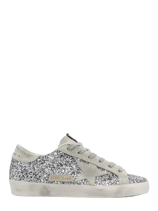 GOLDEN GOOSE Super-star Glitter Sneakers - Silver