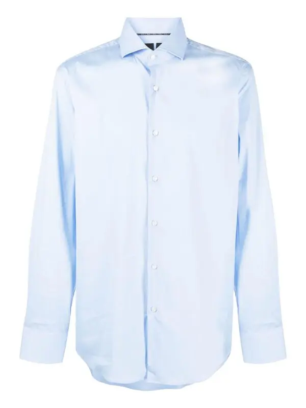BOSS Classic-collar Long-sleeve Shirt - Blue