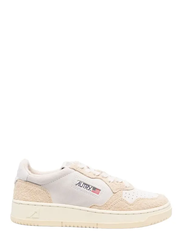 AUTRY Logo-patch Panelled Leather Sneakers - White