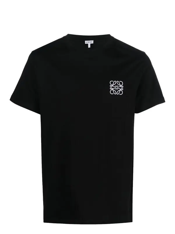Loewe Anagram Embroidered Cotton T-shirt - Black