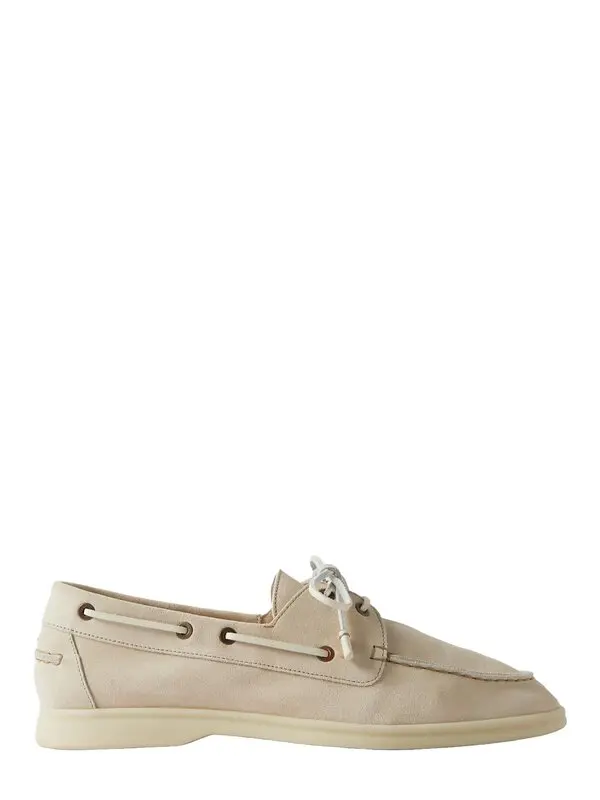 Loro Piana Sea-sail Walk Suede Boat Shoes - Neutrals