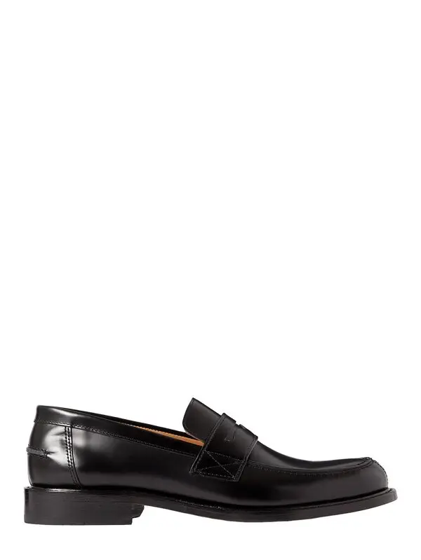 Mr P. Scott Polished-leather Penny Loafers - Black